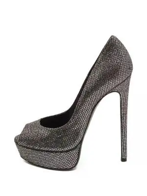 Casadei Glitter Platform Pumps - Silver