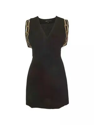 Maje V-neck Mini Dress - Black