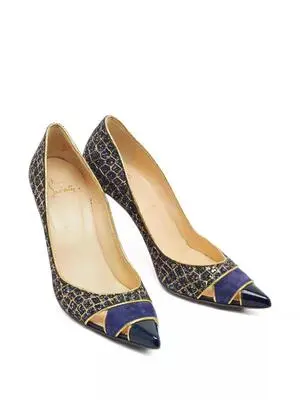 CHRISTIAN LOUBOUTIN Glitter Pointed-toe Pumps - Black