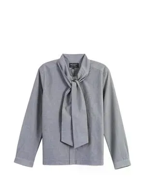 MARGARET HOWELL Pussy-bow Long-sleeve Shirt - Grey