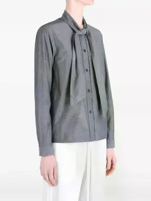 MARGARET HOWELL Pussy-bow Long-sleeve Shirt