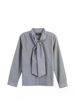 MARGARET HOWELL Pussy-bow Long-sleeve Shirt - Grey