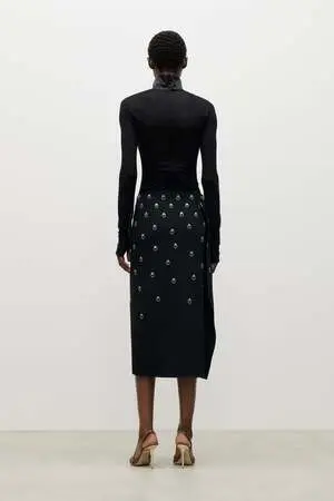 Victoria Beckham Overlap Skirt - Black