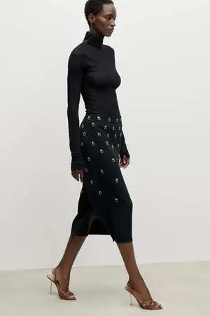 Victoria Beckham Overlap Skirt - Black