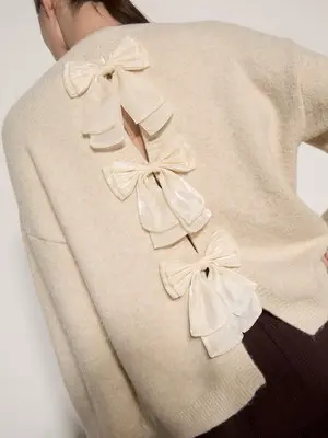 APRICOT Organza Bow Back Jumper