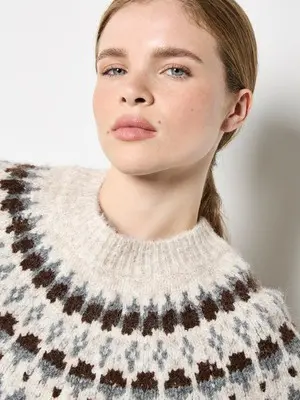 APRICOT Fairisle Mock Neck Knit Jumper
