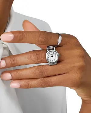 Timex® Cavatina Mini Ring Watch, 16mm X 8mm - Silver