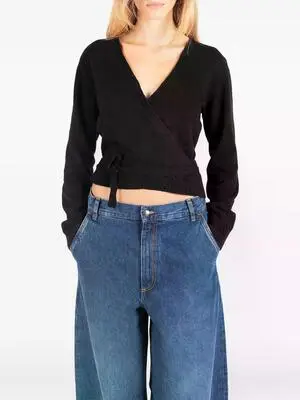 SOCIETE ANONYME Nicole Wrap-style Cropped Sweater - Black