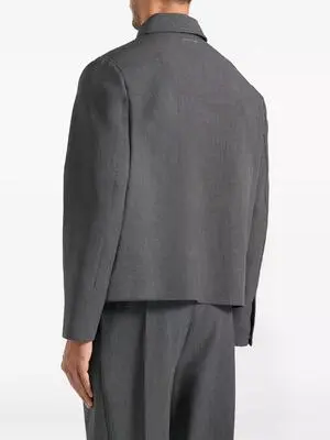 Manière De Voir Bram Minimal Tailored Wool-blend Jacket Charcoal