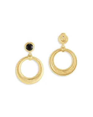 ANABEL ARAM Safari Black Onyx Open Drop Earrings