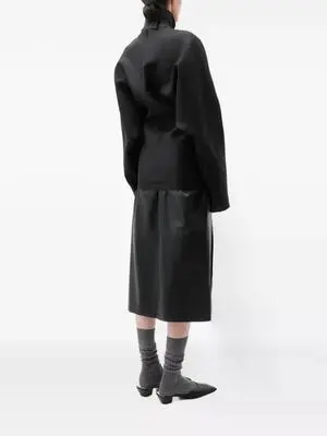 Carven High-neck Kimono-sleeve Blouse