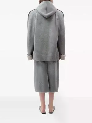Carven Stitched-pleat Midi Skirt