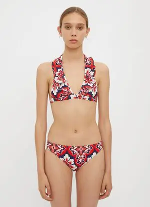 La DoubleJ Palazzo Rosso Ruffle Bikini Top - Red