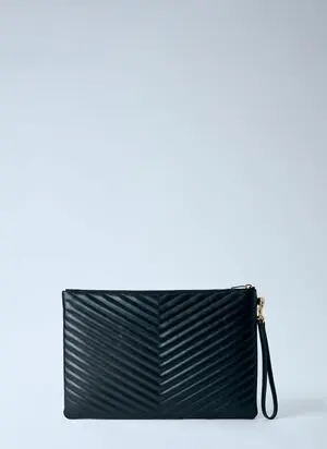Saint Laurent Cassandre Matelassé Document Holder - Black