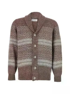 Brunello Cucinelli Nordic Shawl-collar Cardigan - Red