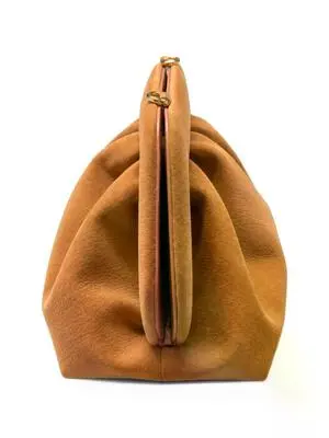THEMOIRE Medium Bios Pleated Clutch Bag - Neutrals
