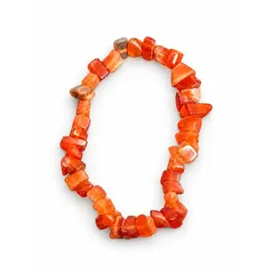 SAÉA Carnelian Chunky Chip Stretch Bracelet - Orange