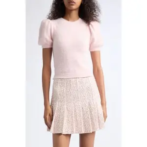 Alice + Olivia Ciara Puff Sleeve Sweater - Blush