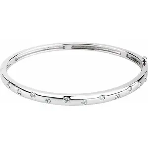 IVY & PEARL CO. 1/2 Ct Natural Diamond Bangle In 14k Gold - Silver