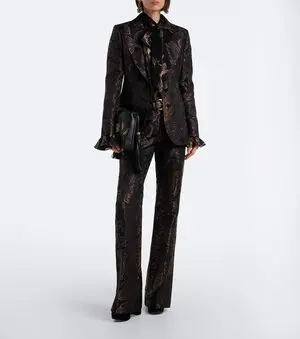 Etro Paisley Jacquard Cotton Flared Pants