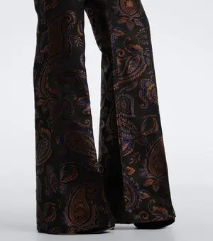 Etro Paisley Jacquard Cotton Flared Pants