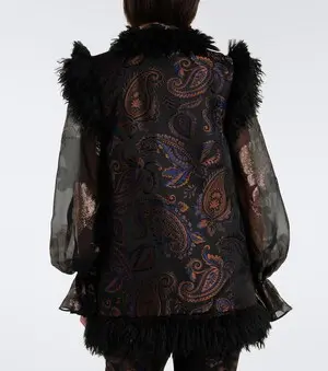 Etro Fringed Paisley Jacquard Vest