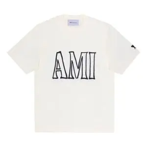 AMI Paris Short Sleeve T-shirt 'ivory