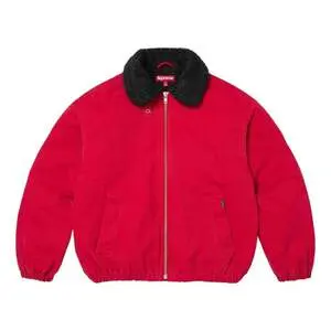 Supreme Fw26 Faux Shearling Lined Bomber Jacket - Red