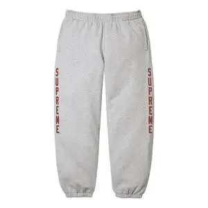 Supreme Fw26 Washed Logo Sweatpant - Heather Grey