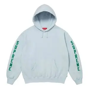 Supreme Fw26 Washed Logo Hooded Sweatshirt - Light Blue