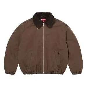 Supreme Fw26 Faux Shearling Lined Bomber Jacket - Brown