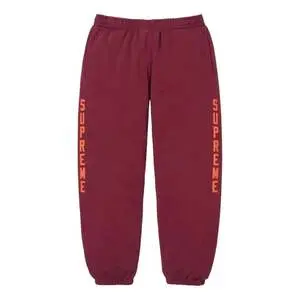 Supreme Fw26 Washed Logo Sweatpant - Cardinal
