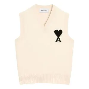 AMI Paris Ami Knitwear Vest 'ivory' White
