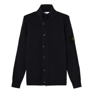 Stone Island Zip Up Cardigan - Black