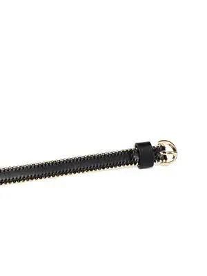 Pinko Leather Belt With Mini Studs, 1 Cm