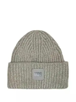 GHOUD VENICE Logo-patch Ribbed Beanie Hat - Grey