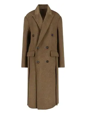 Phoebe Philo Wool And Mohair Blend Coat - Brown