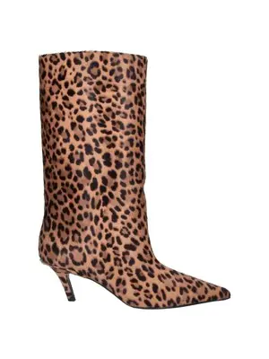 Amina Muaddi Ankle Boots "fiona 60" In Multicolored Pony