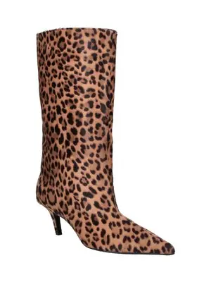Amina Muaddi Ankle Boots "fiona 60" In Multicolored Pony