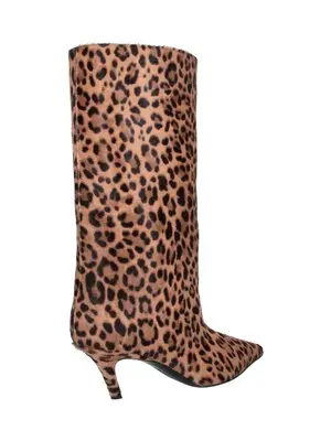 Amina Muaddi Ankle Boots "fiona 60" In Multicolored Pony
