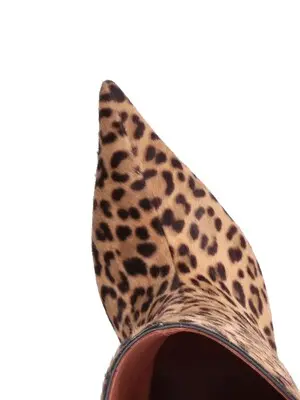 Amina Muaddi Ankle Boots "fiona 60" In Multicolored Pony