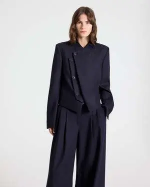 TWP Oli Blazer In Wool Flannel - Midnight