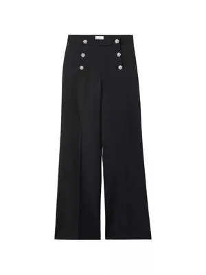 Claudie Pierlot Crystal-embellished Wide-leg Trousers - Black