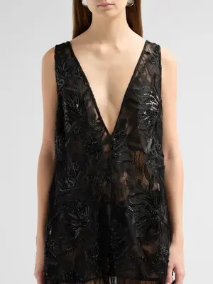 AKNVAS Anastasia Embellished Lace Combo Maxi Dress