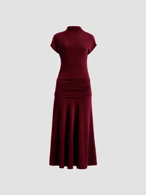Santorelli Kardi Jersey Midi Dress - Wine