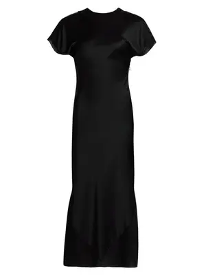 MARIA CHER Chiclana Dakota Silk A-line Midi-dress - Black