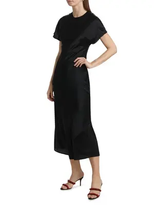 MARIA CHER Chiclana Dakota Silk A-line Midi-dress