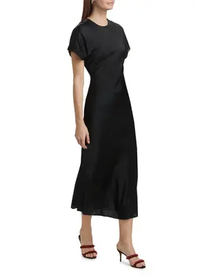 MARIA CHER Chiclana Dakota Silk A-line Midi-dress