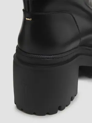 GIUSEPPE ZANOTTI 70mm Shearling-cuff Leather Platform Booties