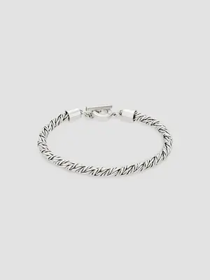 JAN LESLIE Sterling & Mother-of-pearl Foxtail Chain Bracelet - Silver